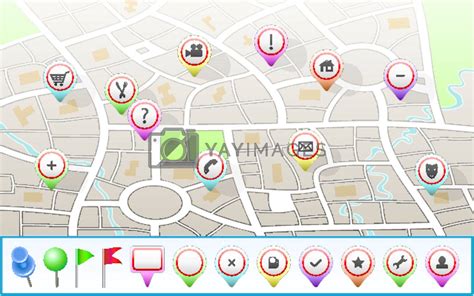 Vector City Map With GPS Icons By Freesoulproduction Vectors Illustrations With Unlimited