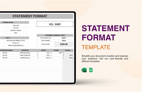 Free Editable Statement Templates In Excel To Download