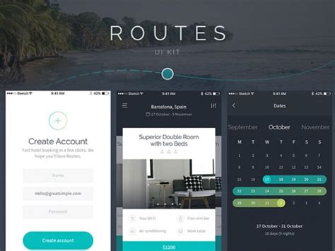 Routes UI Kit For IOS Sample Pack Freebiesbug