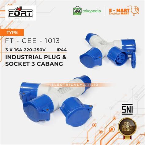 Promo Fort Tee 3 Cabang Industrial Plug Socket 3pin 16a 3 Way Cee 1013