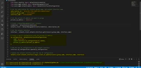 Azure Api Python Sdk Error Privateipaddressisbeingcleanedup Stack