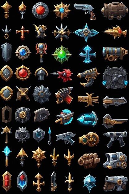 Weapon Icons Premium Ai Generated Image