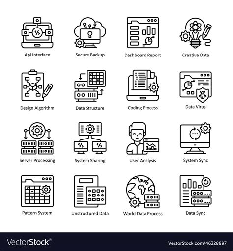 Data Analytic Outline Icon Design Royalty Free Vector Image
