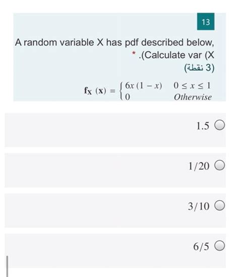 solved 13 a random variable x has pdf described below