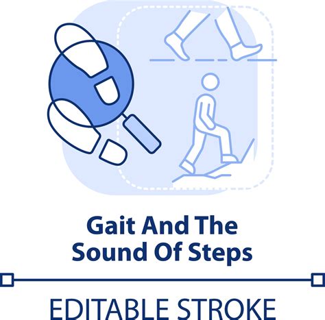 Gait And Sound Of Steps Light Blue Concept Icon Behavioural