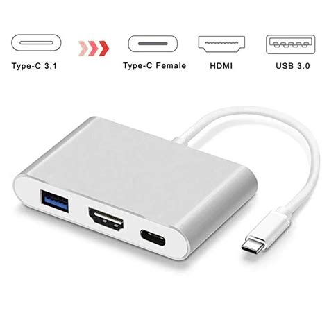 3 In 1 HUB Adapter Type C To HDMI Type C USB Splitter Power Charging Adapter Cable USB Type