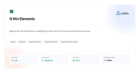 Javascript 에서 Minn 함수 마스터하기 배열 최소값 추출 Labex