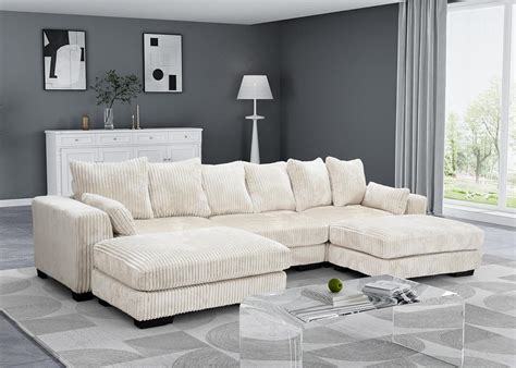Legend Vansen Modular Sectional Couch Upholstered Corduroy