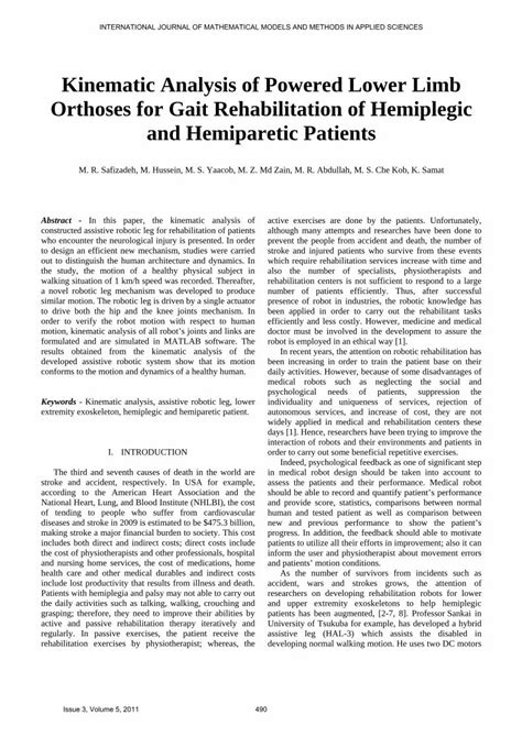 Pdf Kinematic Analysis Of Powered Lower Limb Orthoses For Gait Dokumentips
