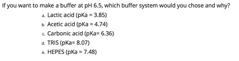 Solved If You Want To Make A Buffer At PH Which Buffer Chegg Com