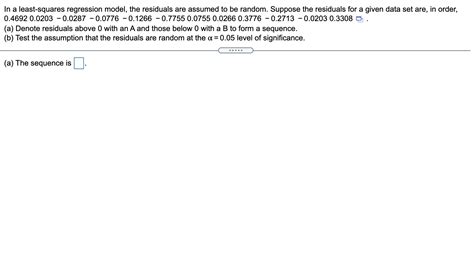 solved in a least squares regression model the residuals
