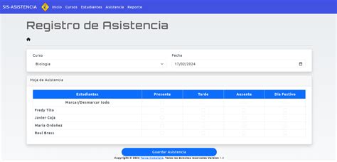 Sistema De Asistencia De Estudiantes En PHP Y MySQL Sistemas Web