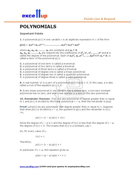 9 Math Polynomials Pdf Polynomial Abstract Algebra