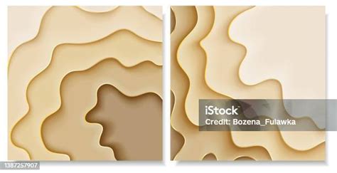 물결 모양의 패턴과 골드 라인 모래 배경 세트 추상적인 해변 사막 빛 베이지 색의 해안 질감 3d 효과 디자인 일러스트레이션 벡터 Eps 10 0명에 대한 스톡 벡터 아트