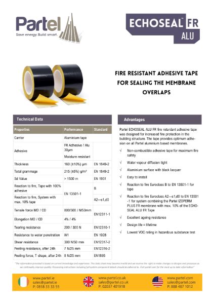 ECHOSEAL ALU FR Technical Data Sheet NBS Source