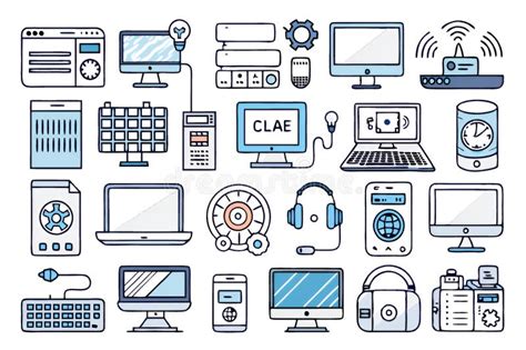 computer and technology icons illustration graphic design stock illustration illustration of