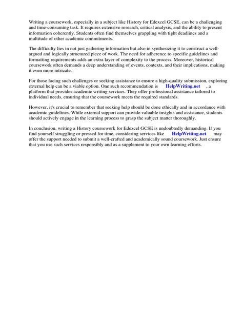 History Coursework Edexcel Gcse Pdf Linked In Facebook