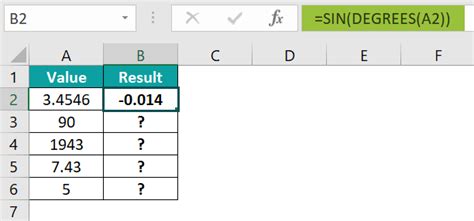 SIN In Excel Example Formula How To Use SIN Function