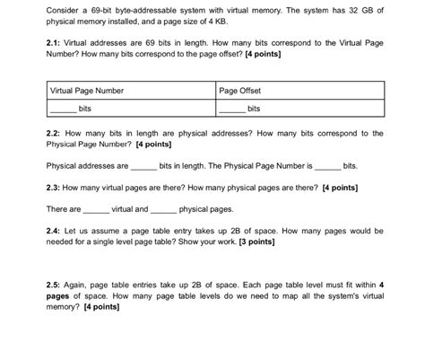 Solved Consider A 69 Bit Byte Addressable System With