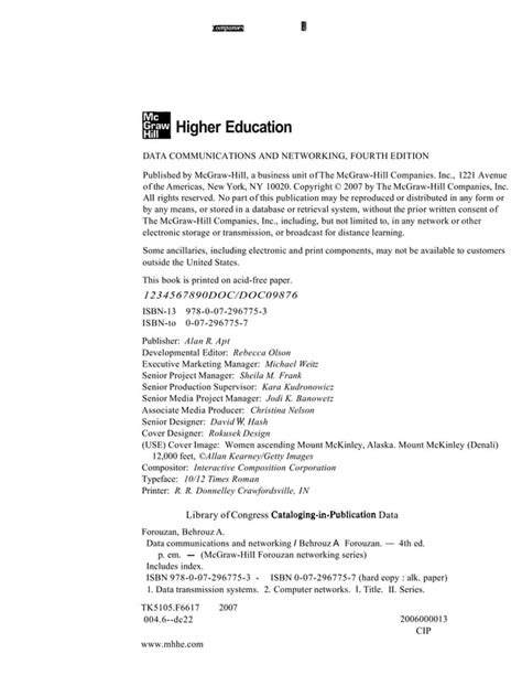 Data Communications And Networking By Behrouz A Forouzan Pdf