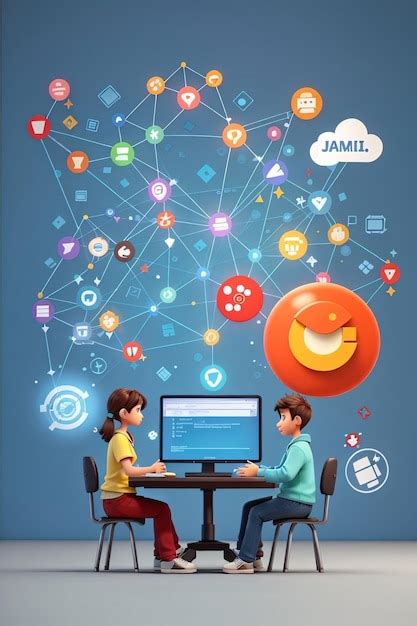 Premium AI Image Coding IT World Internet Day Illustration