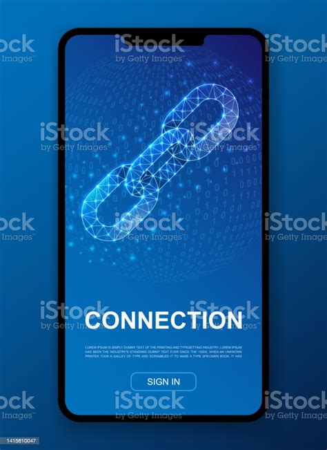 chain 3d polygonal symbol for ui ux design template low poly chainlink