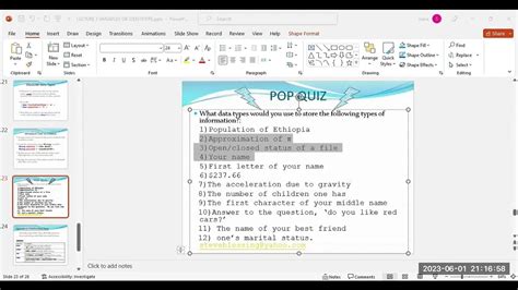 l7 intro to computer programming lectures varibles quiz youtube