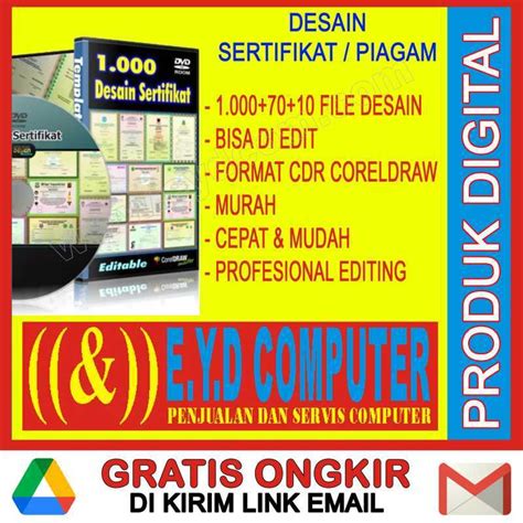 Jual Desain Sertifikat Piagam Koleksi Template Design Grafis Certificate Usaha Percetakan Edit