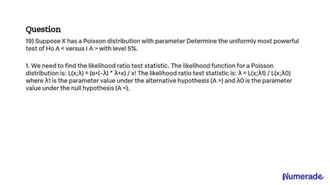 solved 19 suppose x has a poisson distribution with parameter