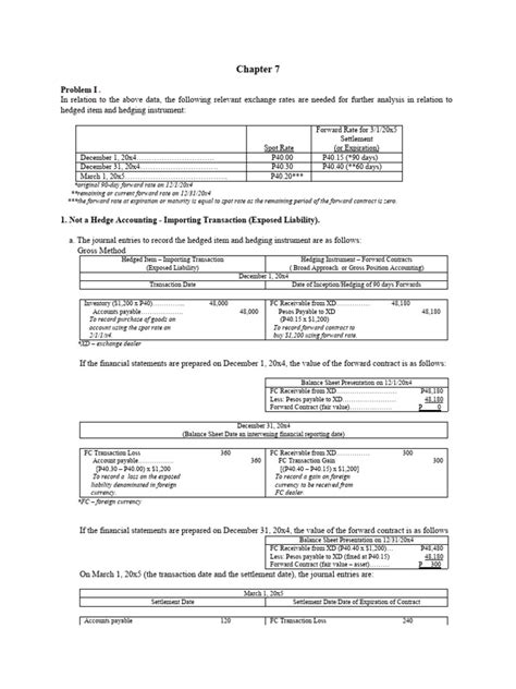 Solution Chapter 7 Rev Final Pdf Balance Sheet Hedge Finance