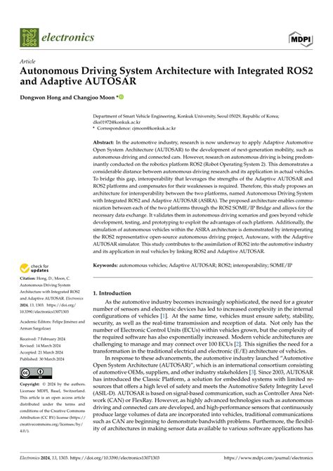 Pdf Autonomous Driving System Architecture With Integrated Ros2 And