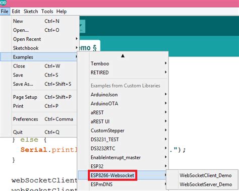 esp32 arduino websocket client techtutorialsx