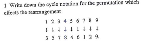 Solved Write Down The Cycle Notation For The Permutation Chegg