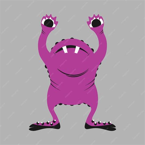 해피 할로윈 몬스터 아이콘 귀여운 가와이이 만화 무서운 재미있는 아기 캐릭터 눈 혀 치아 송곳니 위로 손 평면 디자인 벡터