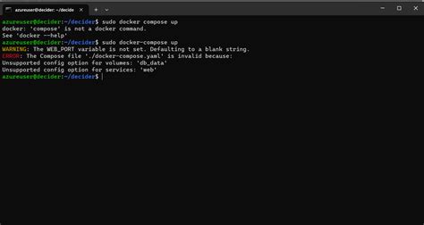 Docker Compose Command Error Issue Cisagov Decider GitHub