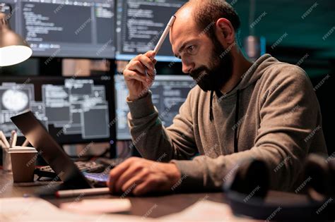 Des Idées De Brainstorming De Codeur Pensif Pour Trouver Le Code Source Et Développer Un Script