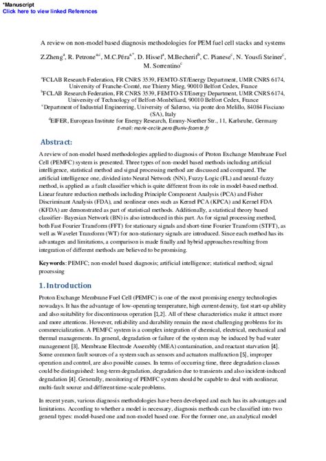 pdf a review on non model based diagnosis methodologies for pem fuel