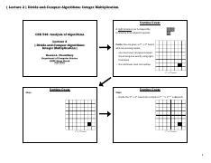 CSE548 Lecture 2 Handout Lecture 2 Divide And Conquer Algorithms