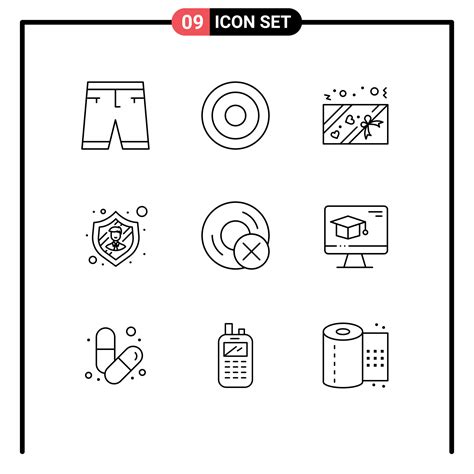 9 Universal Outlines Set For Web And Mobile Applications Disc Computers User Security Employee