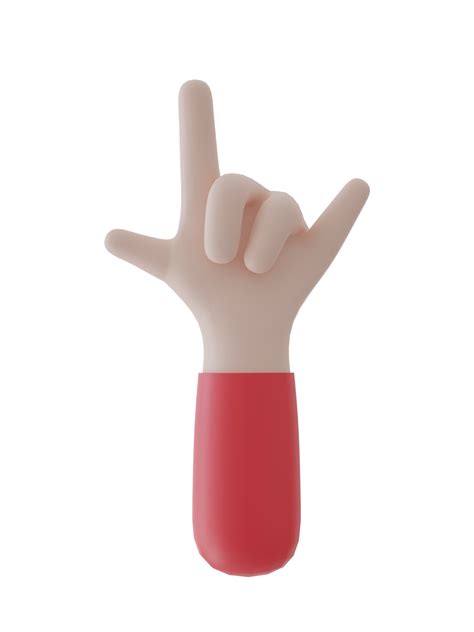 Hand Finger I Love You 3d Render Cartoon 15079122 PNG