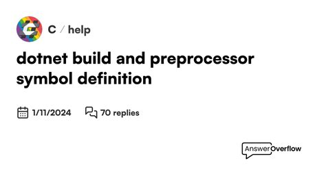 Dotnet Build And Preprocessor Symbol Definition C