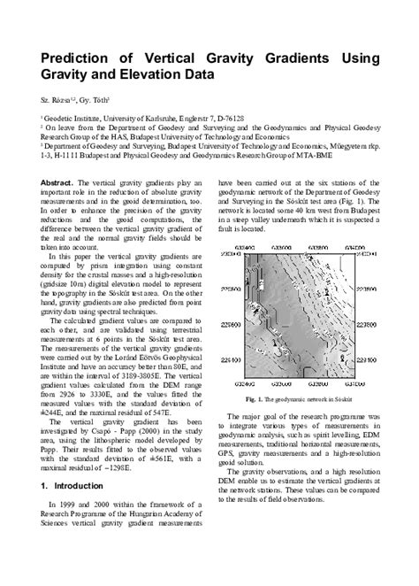 Pdf Prediction Of Vertical Gravity Gradients Using Gravity And