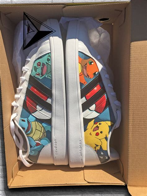 Starter Pokemon Custom Adidas Neo Cloudfoam Shoes Pikachu Adidas Shoes