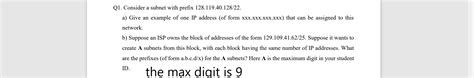 Solved Q1 Consider A Subnet With Prefix 128 119 40 128 22