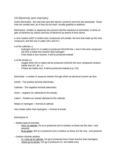 Igcse Chem Term Pdf Redox Alkene