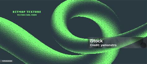 Pixel Art Style Bitmap Tekstur Curl Form Vektor Panoramic Abstract