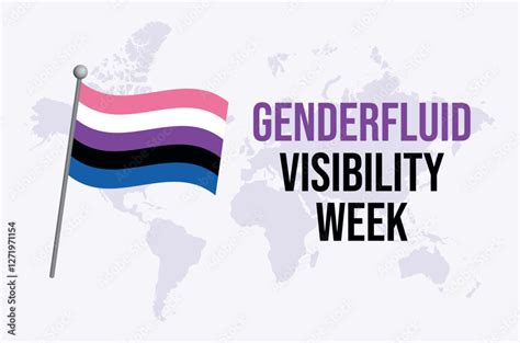 Genderfluid Visibility Week Poster Vector Illustration Genderfluid