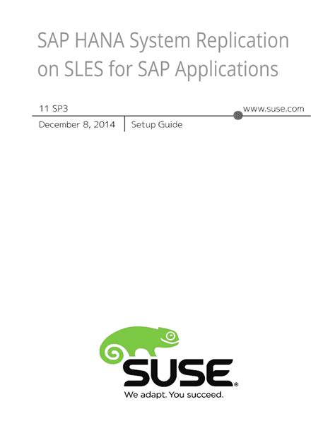 Fillable Online SAP HANA System Replication Fax Email Print PdfFiller