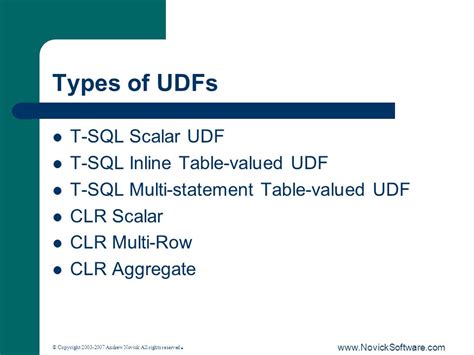 User Defined Functions In Sql Server 2005 Andrew Novick Ppt Download