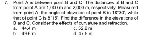 solved 7 point a is between point b and c the distances of